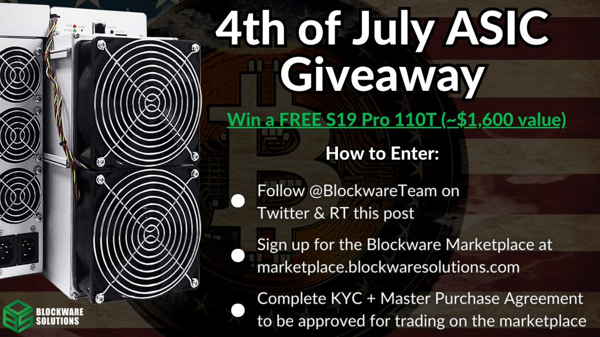 Blockware Solutions on Twitter: "🚨ASIC GIVEAWAY🚨 Complete these steps for a chance to win a FREE ...