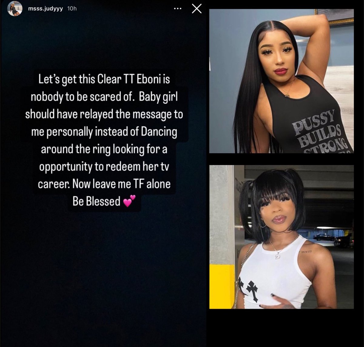 Big Lex Baddie Collection Inc On Twitter Judy Claps Back To Eboni For