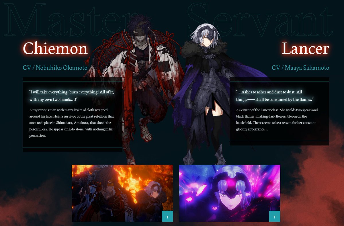RenasJaxxen on Twitter: "RT @KaroshiMyriad: Fate/Samurai Remnant Master/Servant list (1/2) # ...
