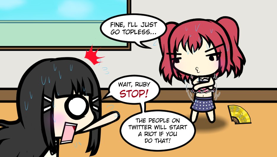 「Ruby can't stand the heat. 🥵」Vany 💮💛 (Sunshine Showdown)の漫画