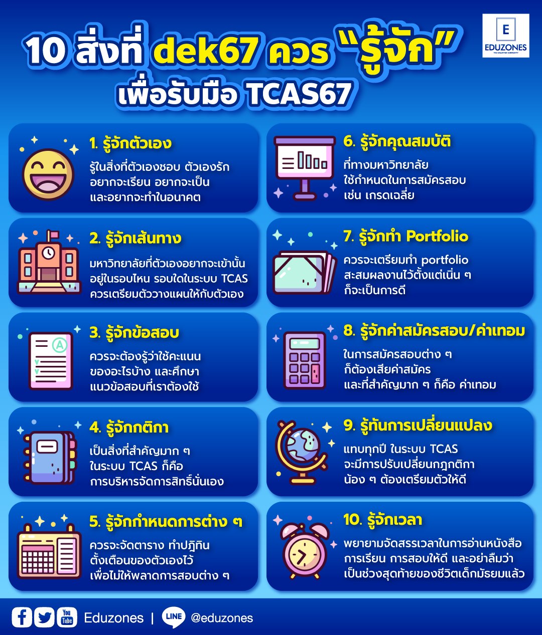eduzones on Twitter: "10 สิ่งที่ #dek67 ควร “รู้จัก” เพื่อความพร้อมก่อนเข้าสู่ #TCAS67 อ่านที่ ...