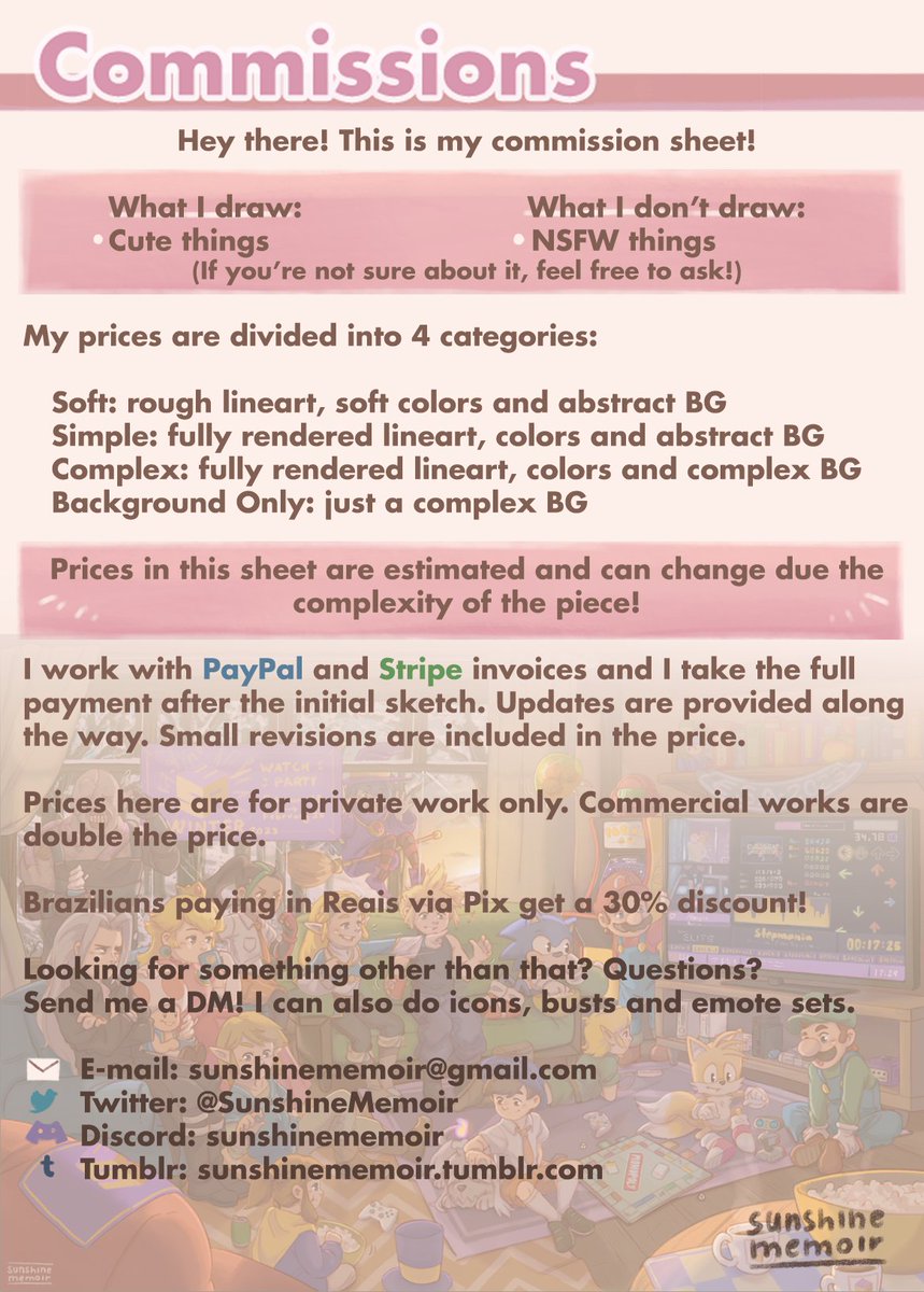 Sunshine | Commissions Open on Twitter: "🍤Updated commission sheet!🍤 Same prices but new ...