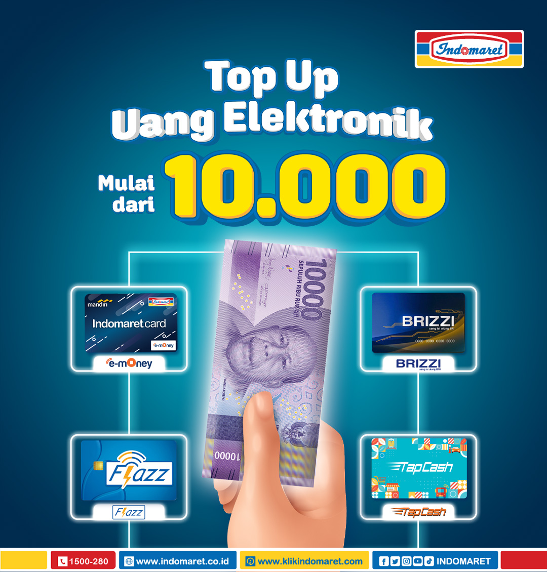 Indomaret on Twitter: "Top Up Uang Elektronik di Indomaret? Bisa dong! Sekarang Sobat bisa top ...
