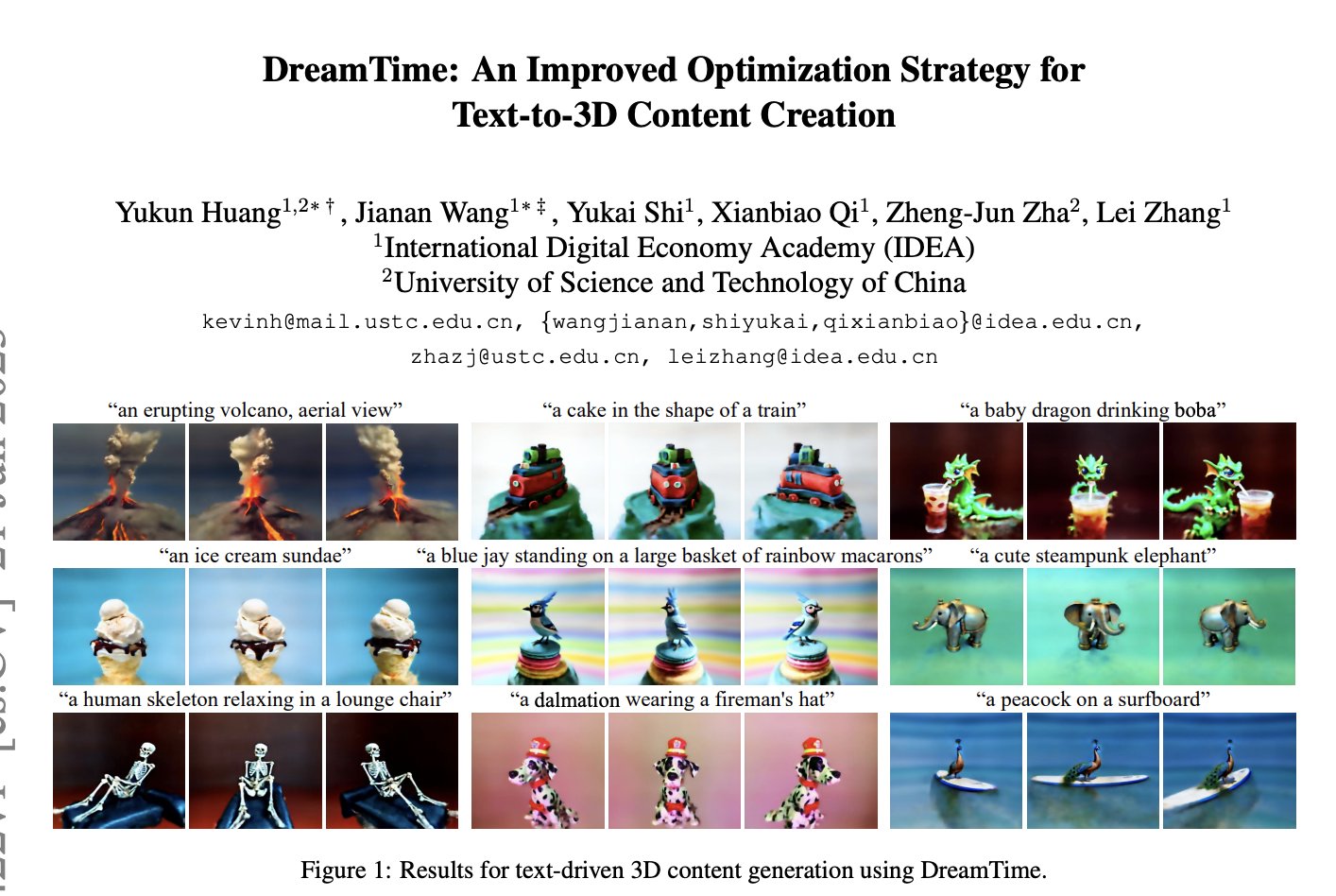AK on Twitter: "DreamTime: An Improved Optimization Strategy for Text-to-3D Content Creation ...