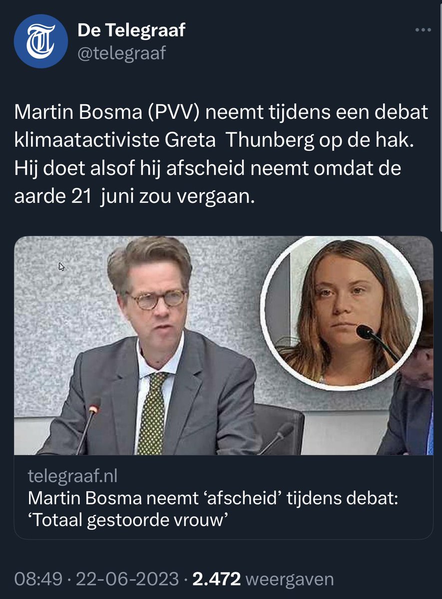 Maarten Hopman on Twitter: "Ja echt hilarisch hoe een parlementariër een tweet van een - toen ...