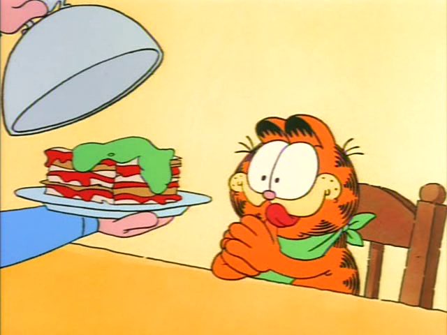 Garfield Eating Lasagna Gif