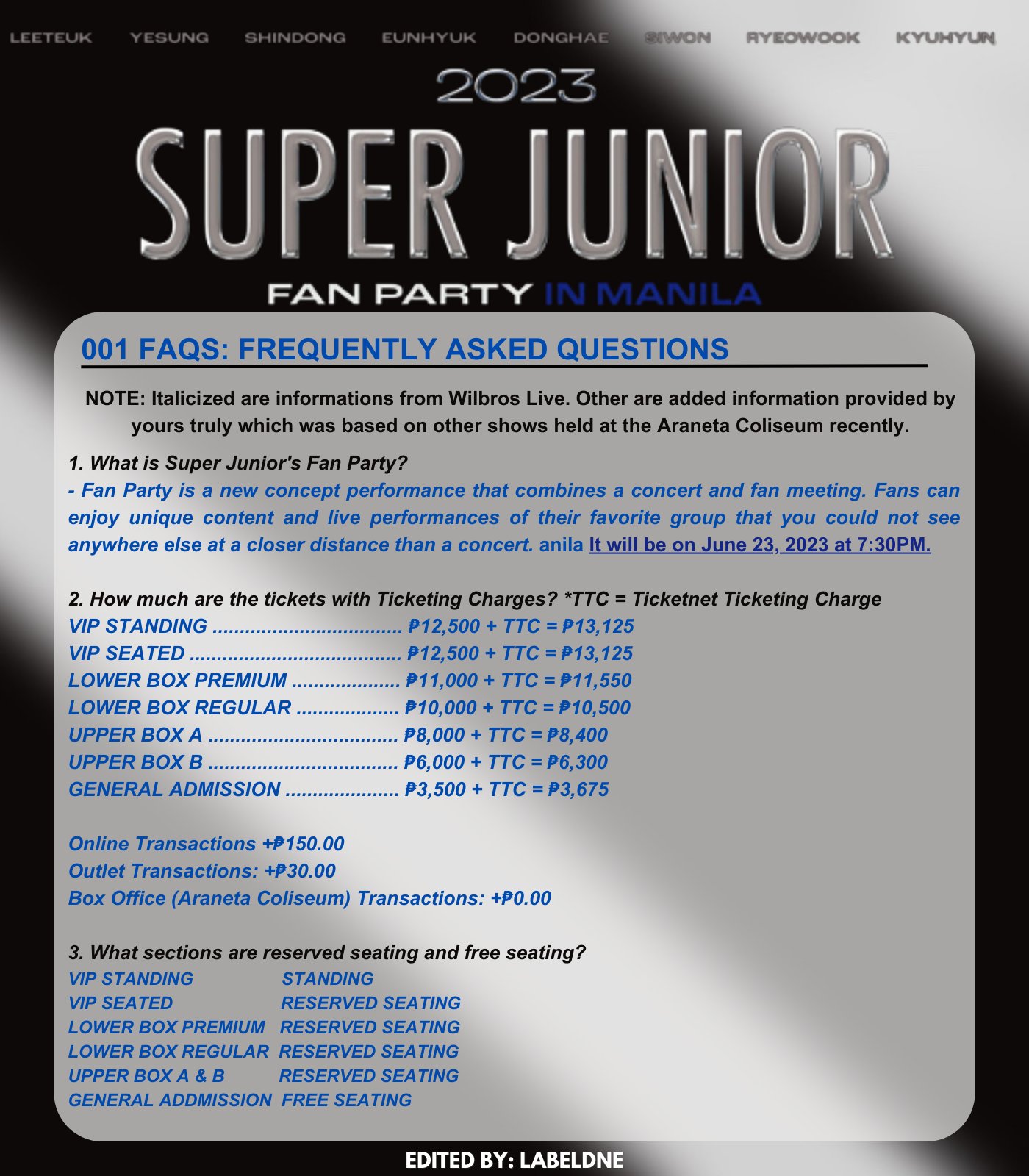 mira 🐰 on Twitter: "[FAQS: Frequently Asked Questions] 2023 SUPER JUNIOR FAN PARTY IN MANILA ...