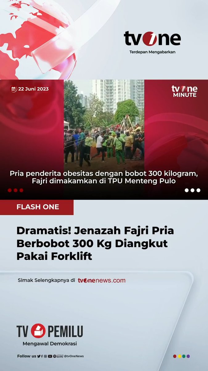tvOnenews on Twitter: "Pria penderita obesitas dengan bobot 300 kilogram, Fajri dimakamkan di ...