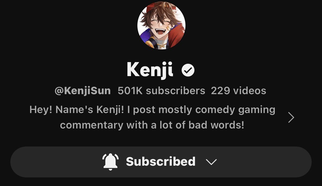 on Twitter: "YAAAAALLLL HE DID ITTTT KENJI HIT 500K ON YT!! WOOOOO @SunKenjiVT https://t.co ...
