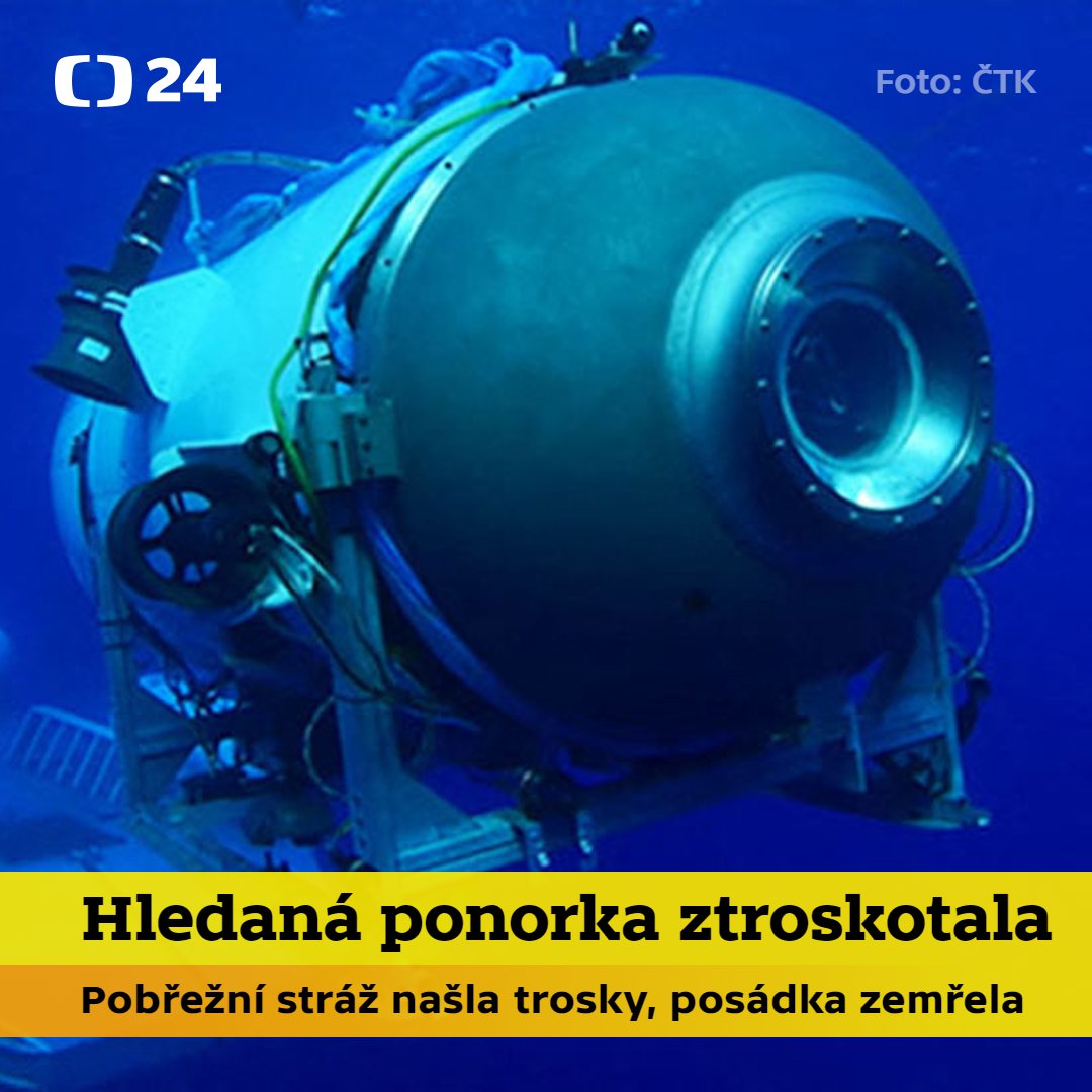 ČT24 on Twitter: " Americká pobřežní stráž potvrdila, že nalezené trosky patřily hledané ponorce ...