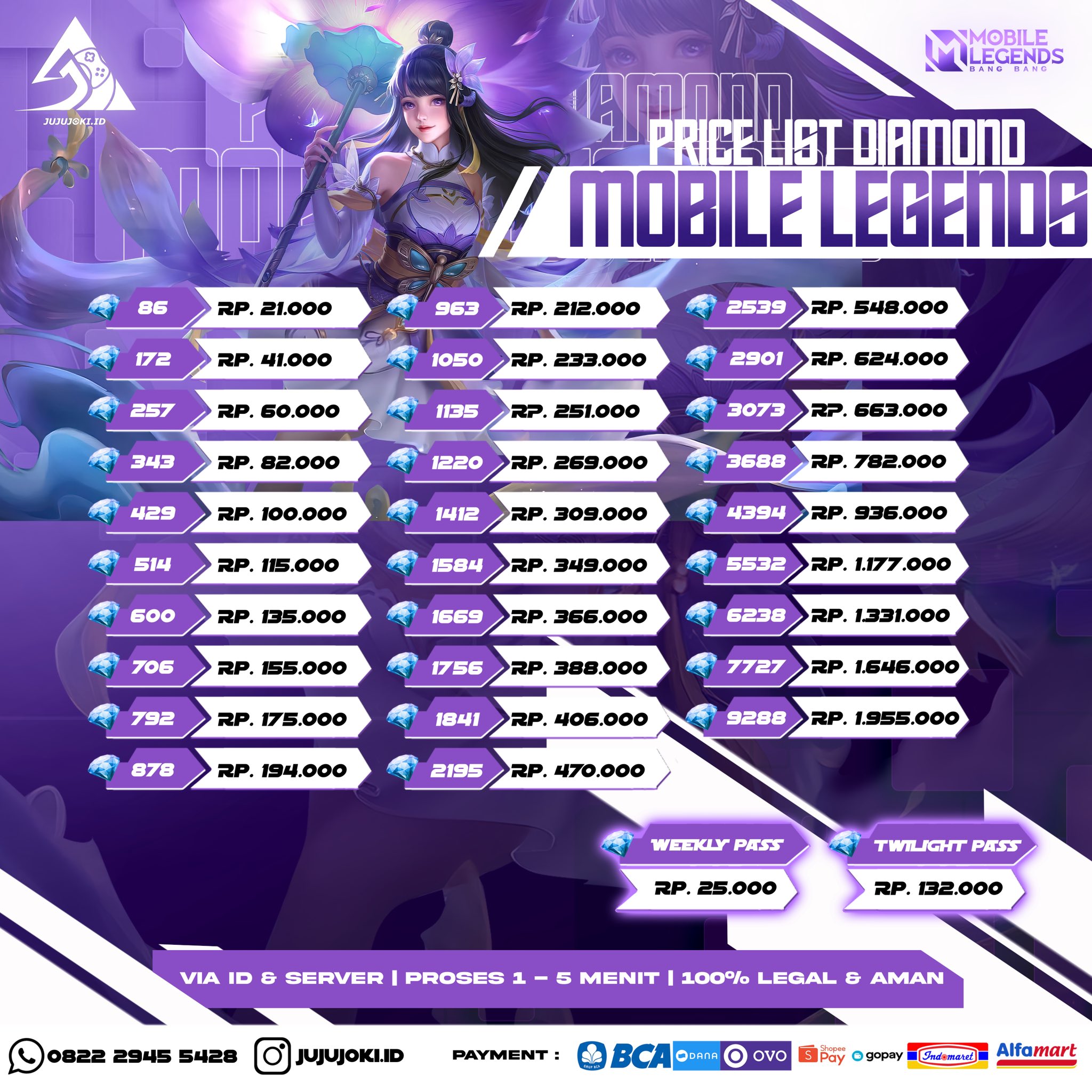 JUJUJOKI.ID | JOKI MLBB & TOP UP MLBB on Twitter: "Letsgoo ready diamond fast via id server ...