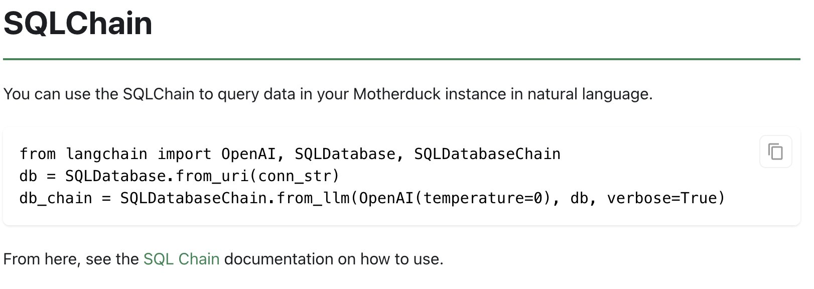 Harrison Chase on Twitter: "🦆LangChain x Motherduck🦆 Congrats to Motherduck on the launch of ...
