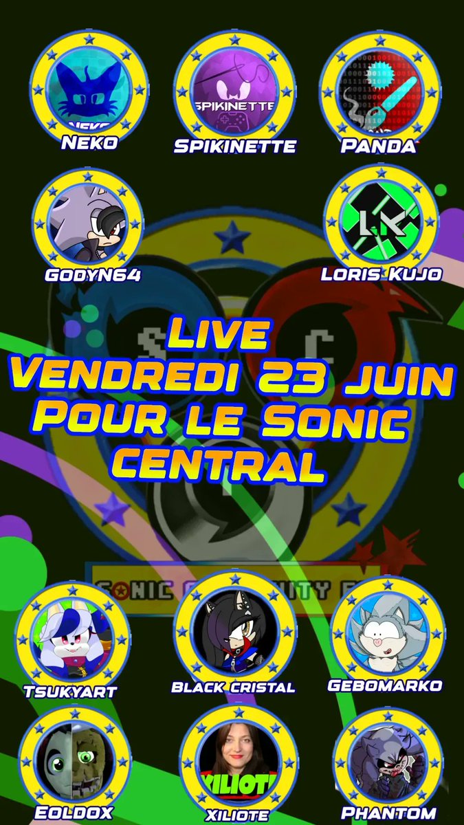Sonic Community FR on Twitter: "🔴 !! EN LIVE Vendredi 23 Juin !!🔴 pour l'anniversaire de Sonic ...