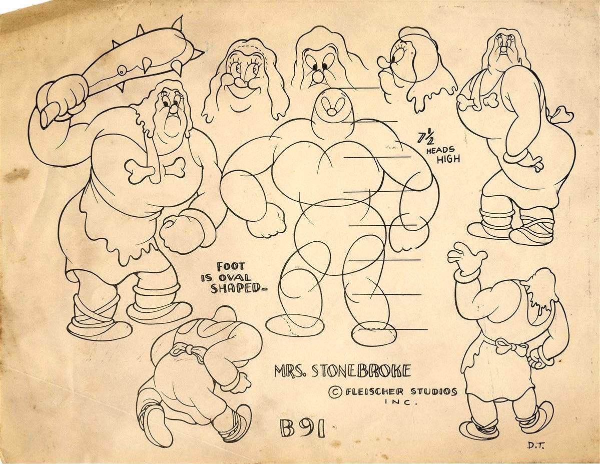 Fleischer Cartoons Restored! on Twitter: " ️Mrs. Stonebroke Model Sheet ️ . From the ‘Stone Age ...