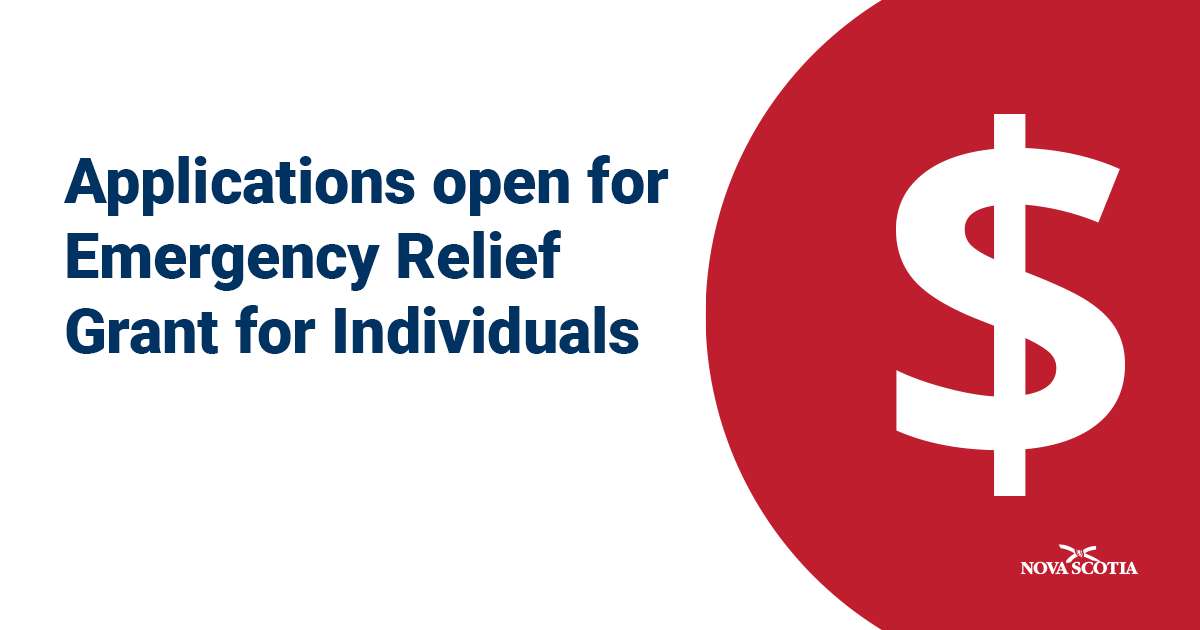 Nova Scotia Gov. on Twitter: "Applications Open for Emergency Relief Grant for Individuals https ...