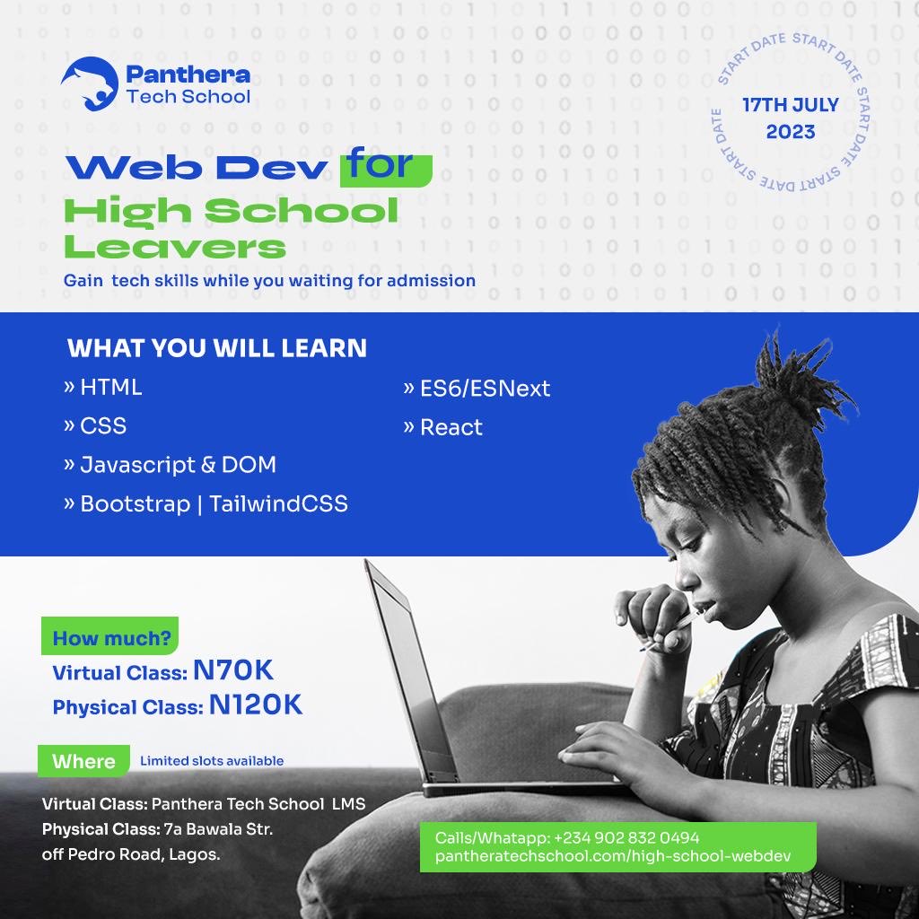 Panthera Tech School on Twitter: "This is an opportunity to give your children the right high ...