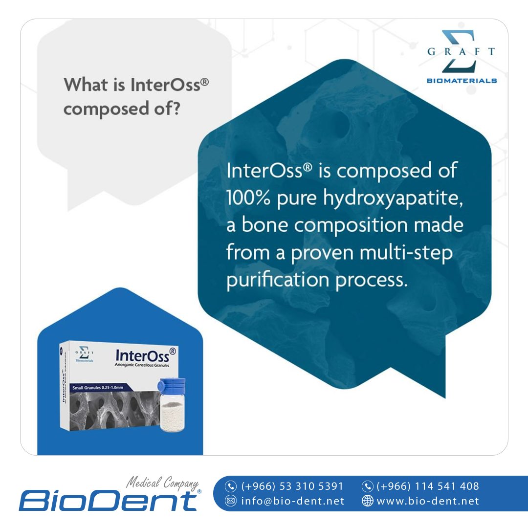 biodentksa on Twitter: "InterOss® is a natural hydroxyapatite bone graft made from a proven ...