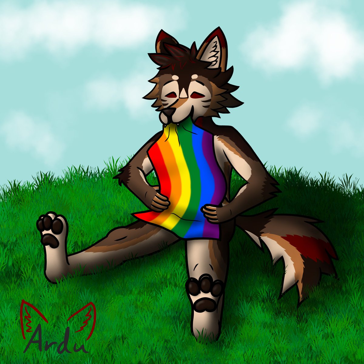 Ardu on Twitter: "Finished Pride YCHs for @hyperdefined and @ArdenWolfsky ^w^ Thank you both so ...