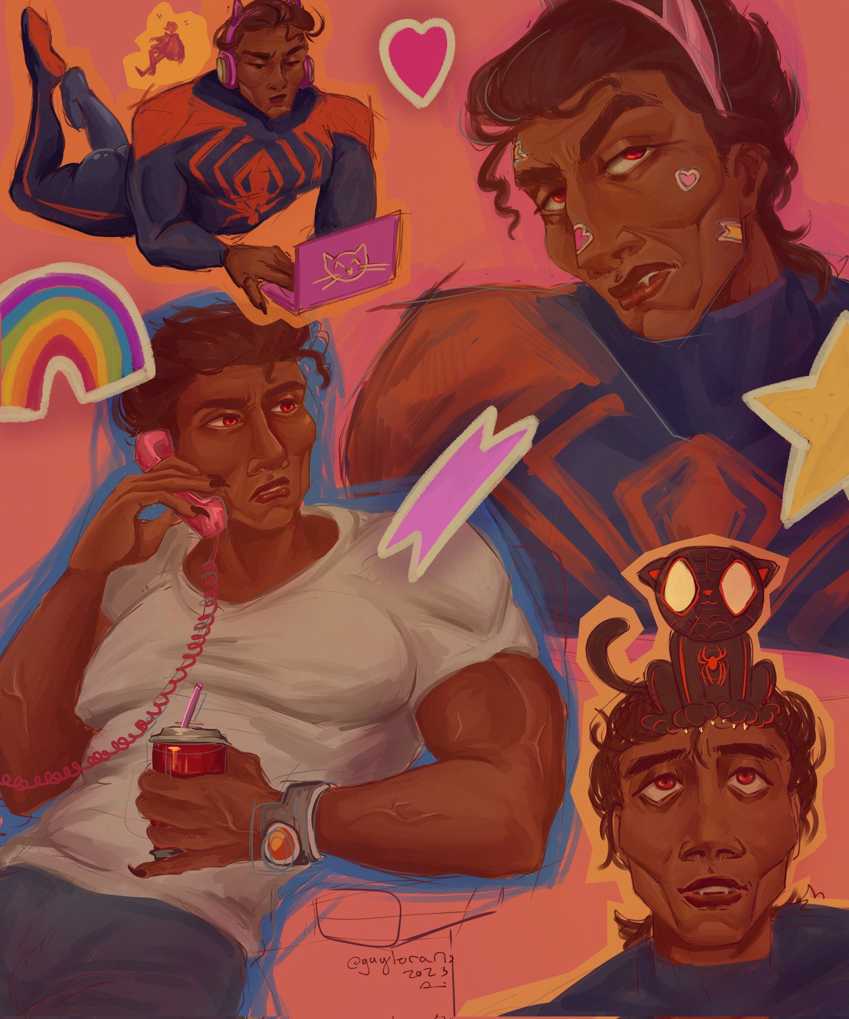 Alli🪶 comms open on Twitter: "Colored Miguel doodles