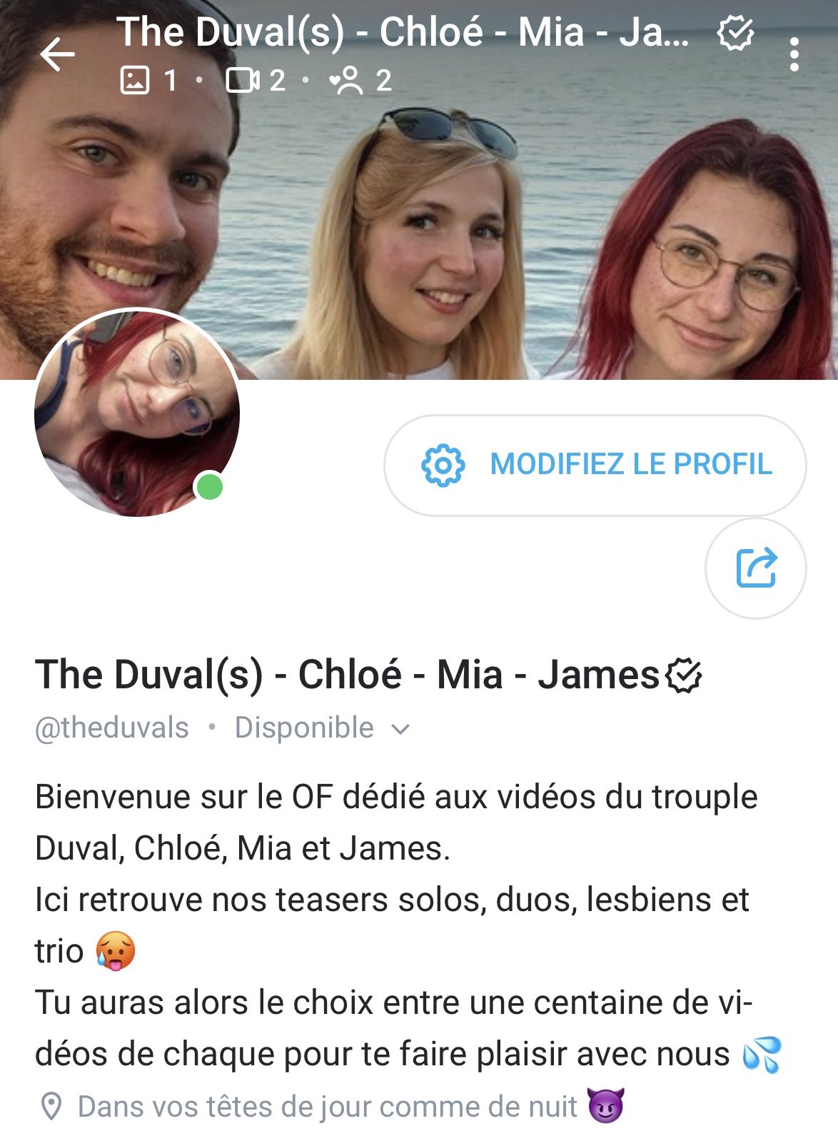 Chloé Duval on Twitter: "📢ANNONCE 📢 New compte Onlyfans FREE trouple avec mes chéris @mia_duval ...