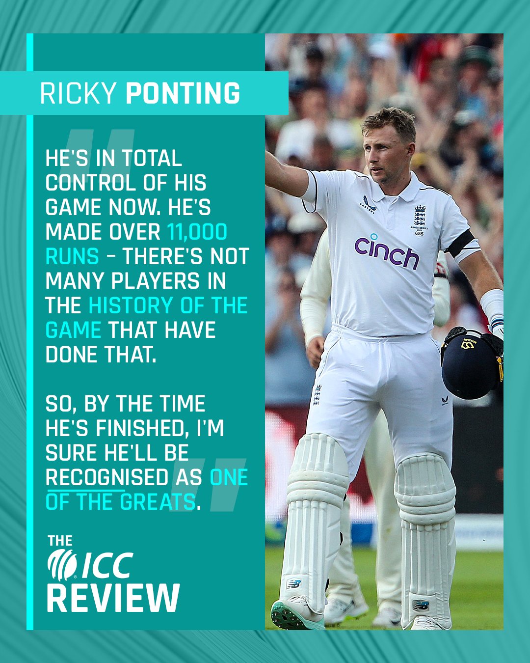 ICC on Twitter: "Ricky Ponting believes Joe Root will cement his status as one the all-time ...