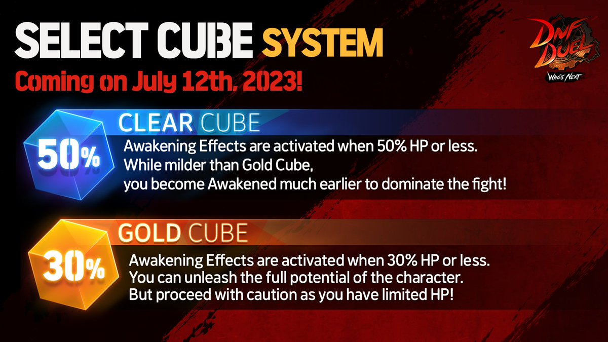 DNF Duel EN on Twitter: "🎮 New Update - Select Your Cube! 🎮 New system 'Select Cube' is coming ...