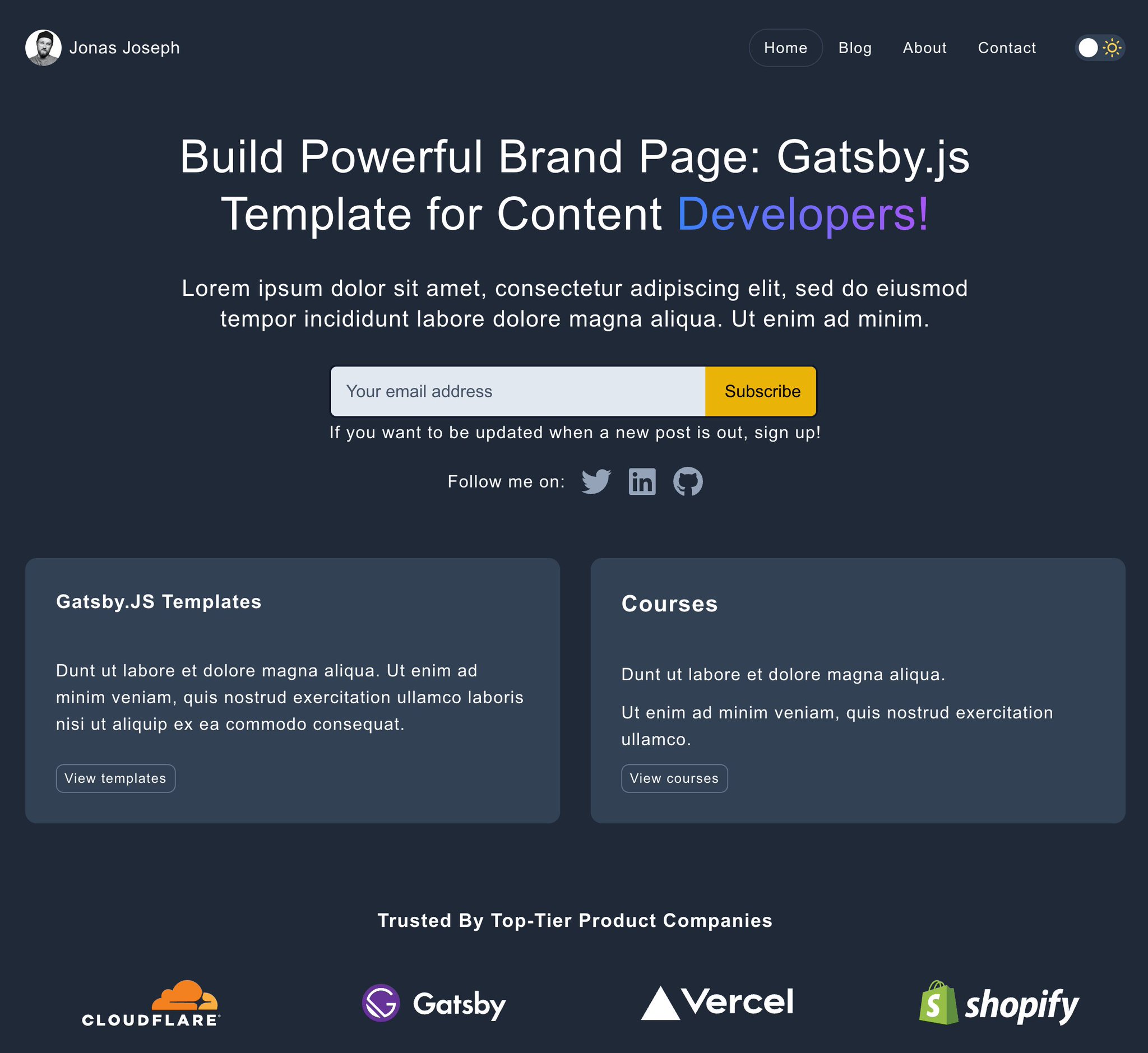 Andreas Eracleous on Twitter: "🚨 @gumroad Launch! I'm excited, just launched my Gatsby Blog ...