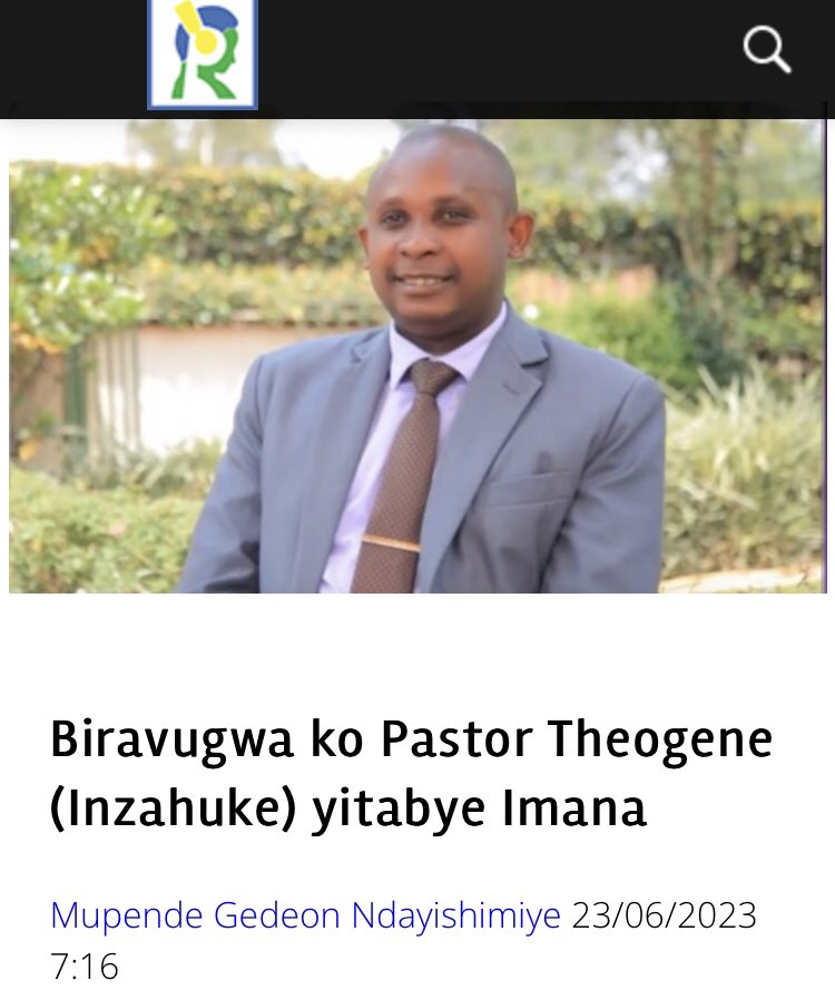 Inyarwanda.com on Twitter: "Biravugwa ko Pastor Theogene (Inzahuke) yitabye Imana - https://t.co ...