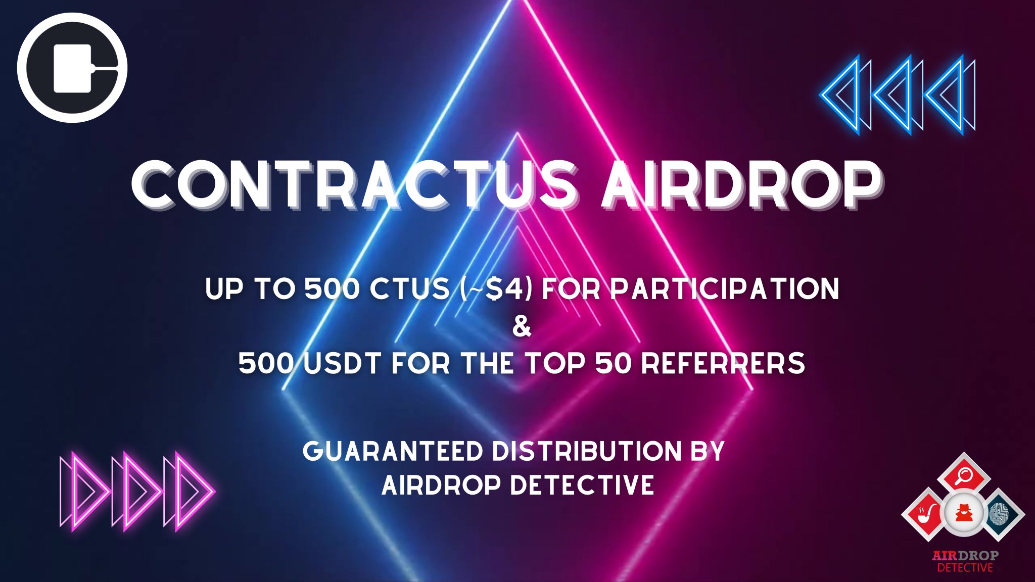 AirdropDetective on Twitter: "🔍 Contractus #Airdrop 🏆Total Airdrop Pool: 500,000 CTUS [~$4,000 ...