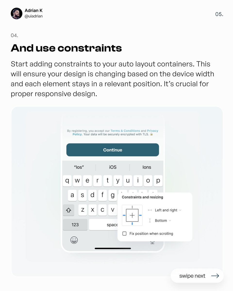 8 Advanced tips to improve your iOS designs - Thread from UI Adrian @uiuxadrian - Rattibha