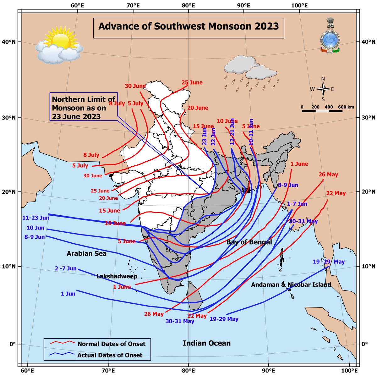 India Meteorological Department on Twitter: "The Southwest Monsoon has further advanced into ...