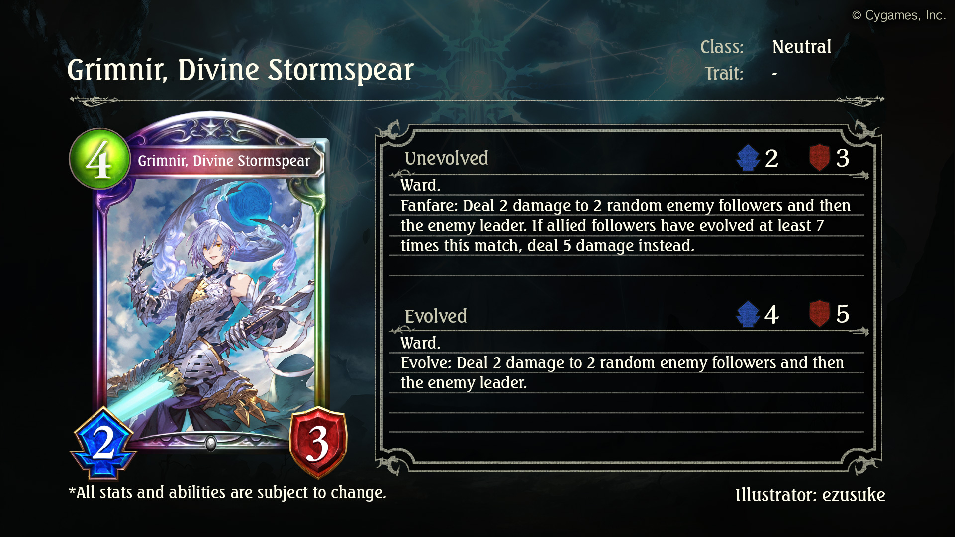 Shadowverse on Twitter: "New Heroes of Rivenbrandt card reveals! Grimnir, Divine Stormspear Let ...