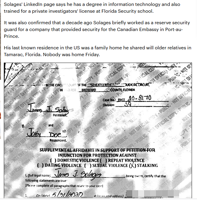 2021: "An American arrested in connection to the assassination of Haiti ...