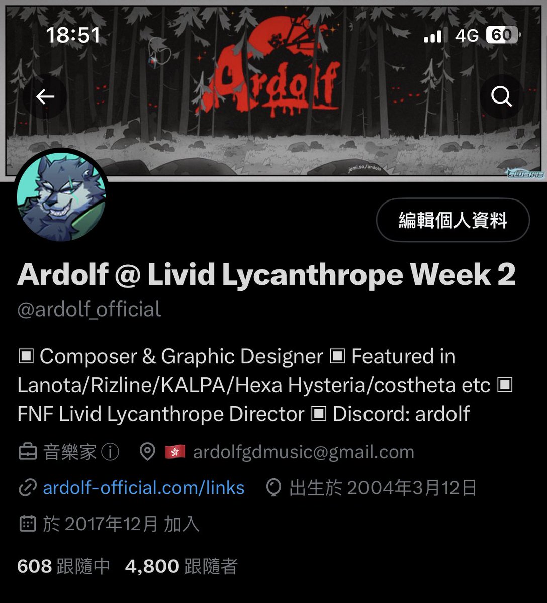 Ardolf @ Livid Lycanthrope Week 2 on Twitter: "Thank you for 4800 followers! ️🐺