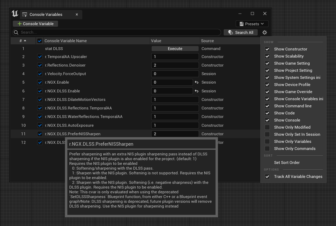 dalton on Twitter: "Check out Window->Console Variables in #UE5. This tool lets you add anything ...