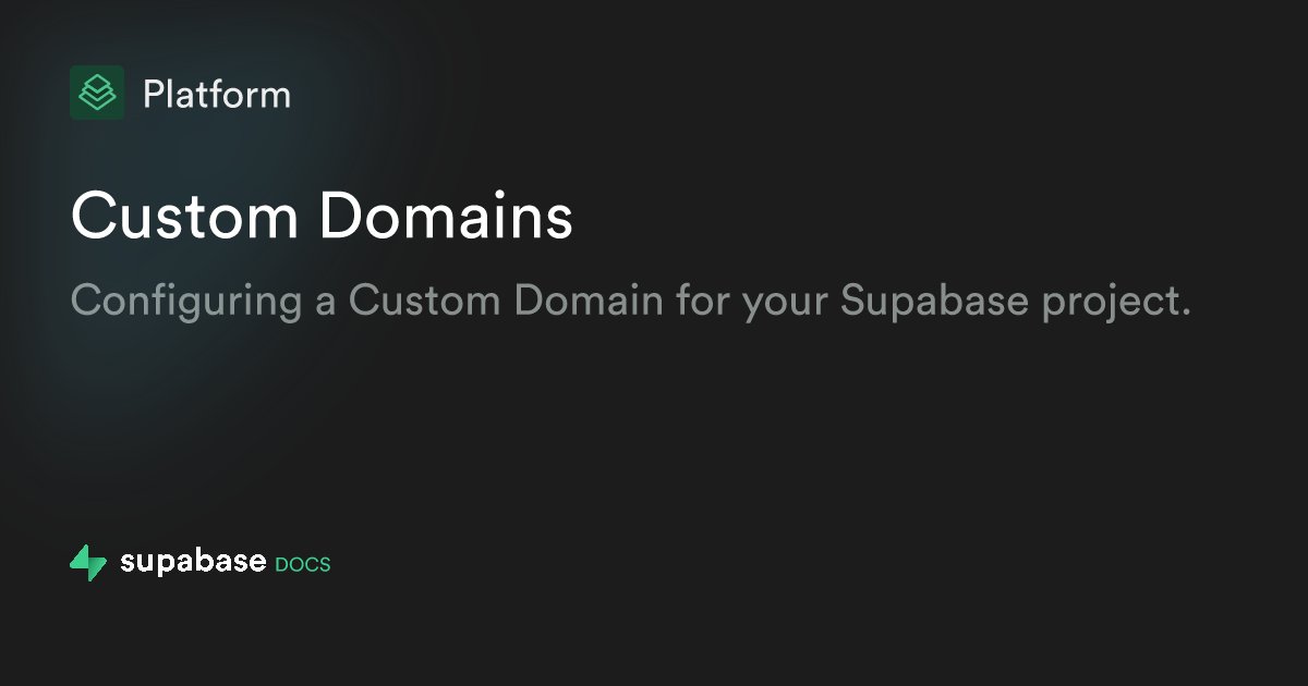 Supabase on Twitter: "Custom Domains and Vanity Subdomains on Supabase: https://supabase.com ...