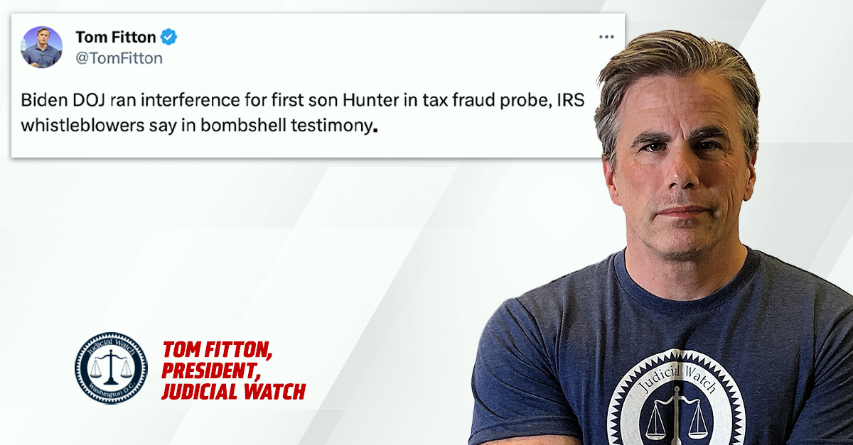 Judicial Watch ⚖️ on Twitter: "From Judicial Watch President @TomFitton: Biden DOJ ran ...