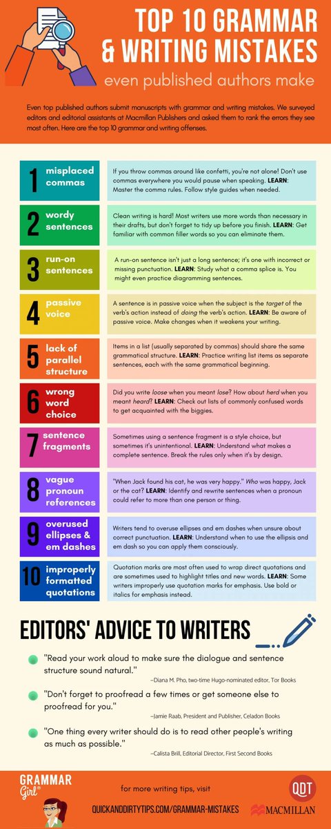 Daily Infographic on Twitter: "10 Writing and Grammar Mistakes to Avoid ...