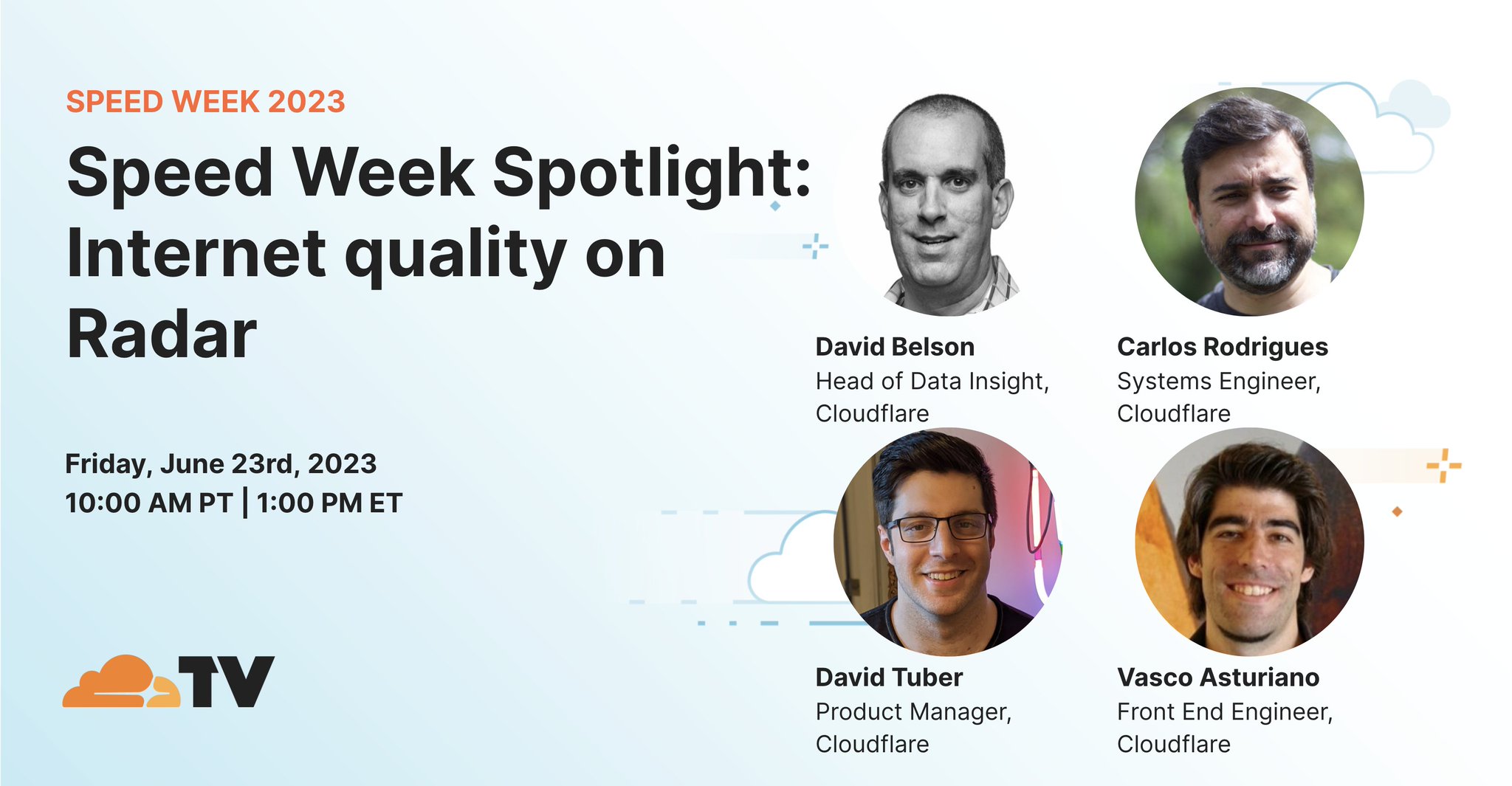 Cloudflare TV on Twitter: "Tune in for our final #SpeedWeek Spotlight: Internet quality on Radar ...