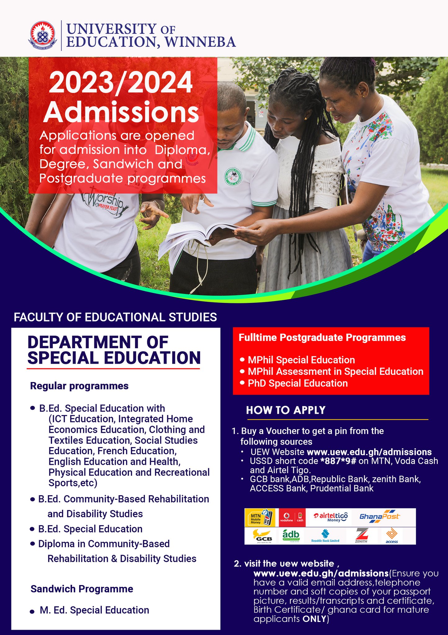 University of Education, Winneba on Twitter: "2023/2024 UEW Admissions Apply Now! Kindly follow ...