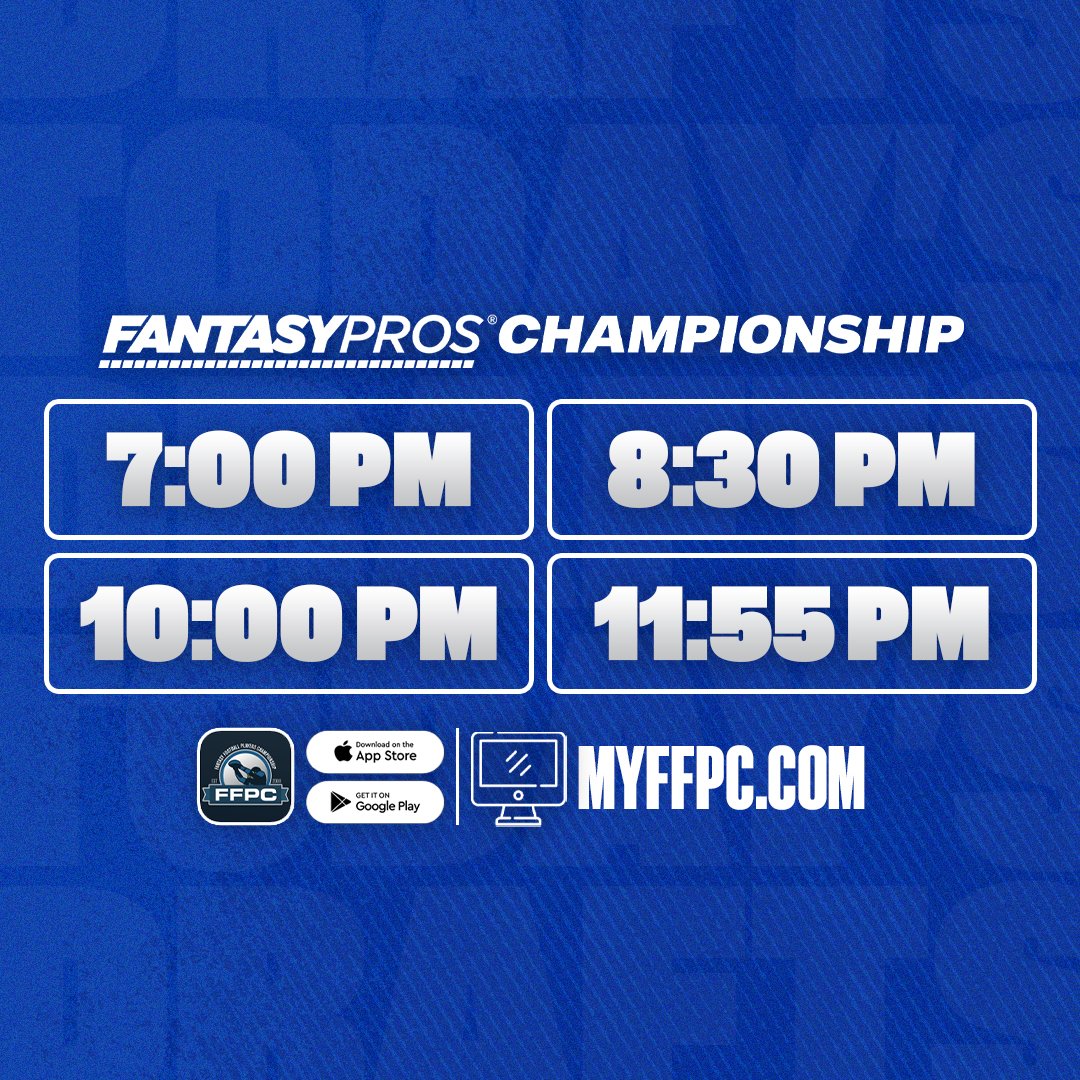 The FFPC on Twitter: "6 openings left in tonight's FantasyPros Championship starting at 8:30pm ...