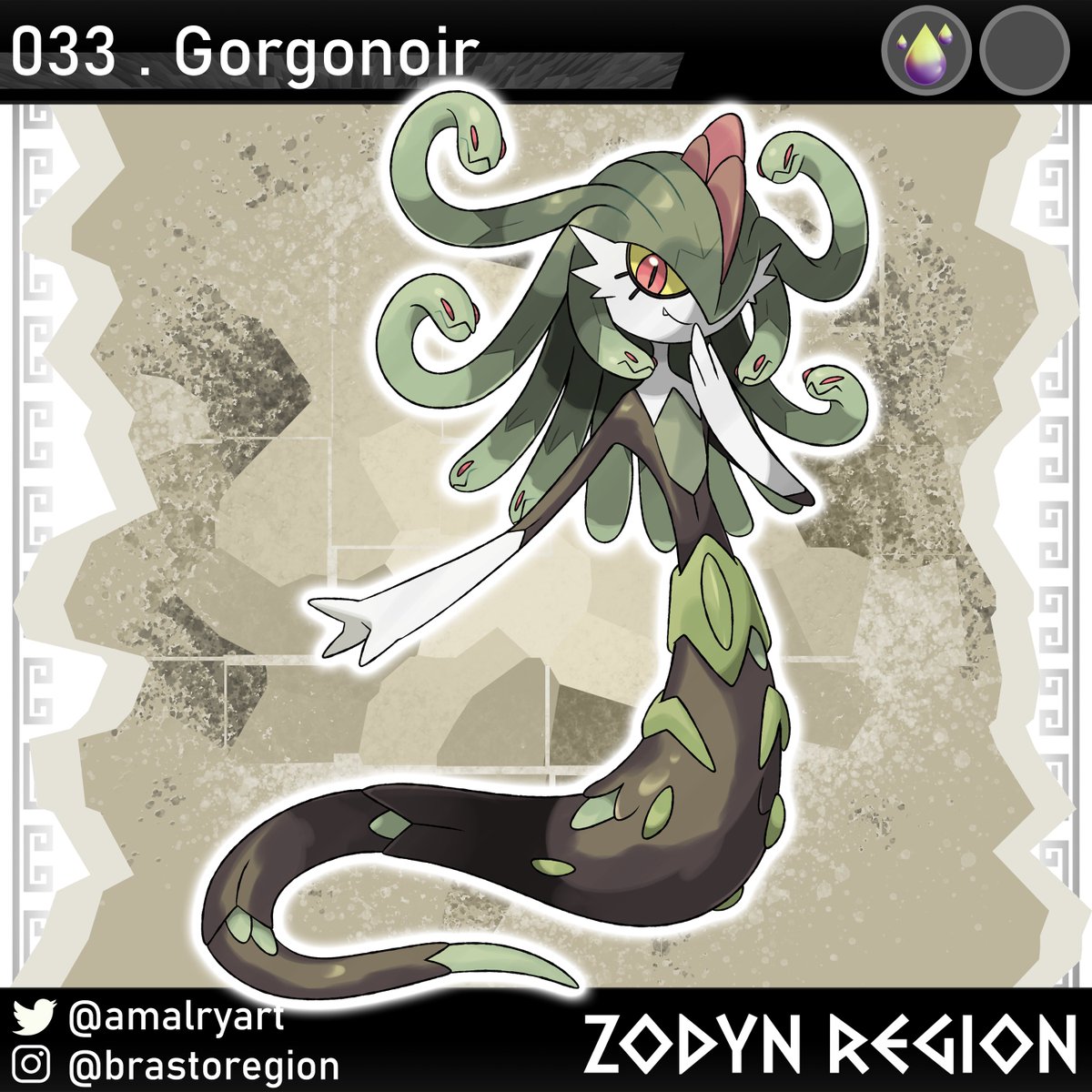 amalry art / COMMISSIONS OPEN on Twitter: "Kirlia evolves into Gorgonior! Gorgonoir uses sorcery ...
