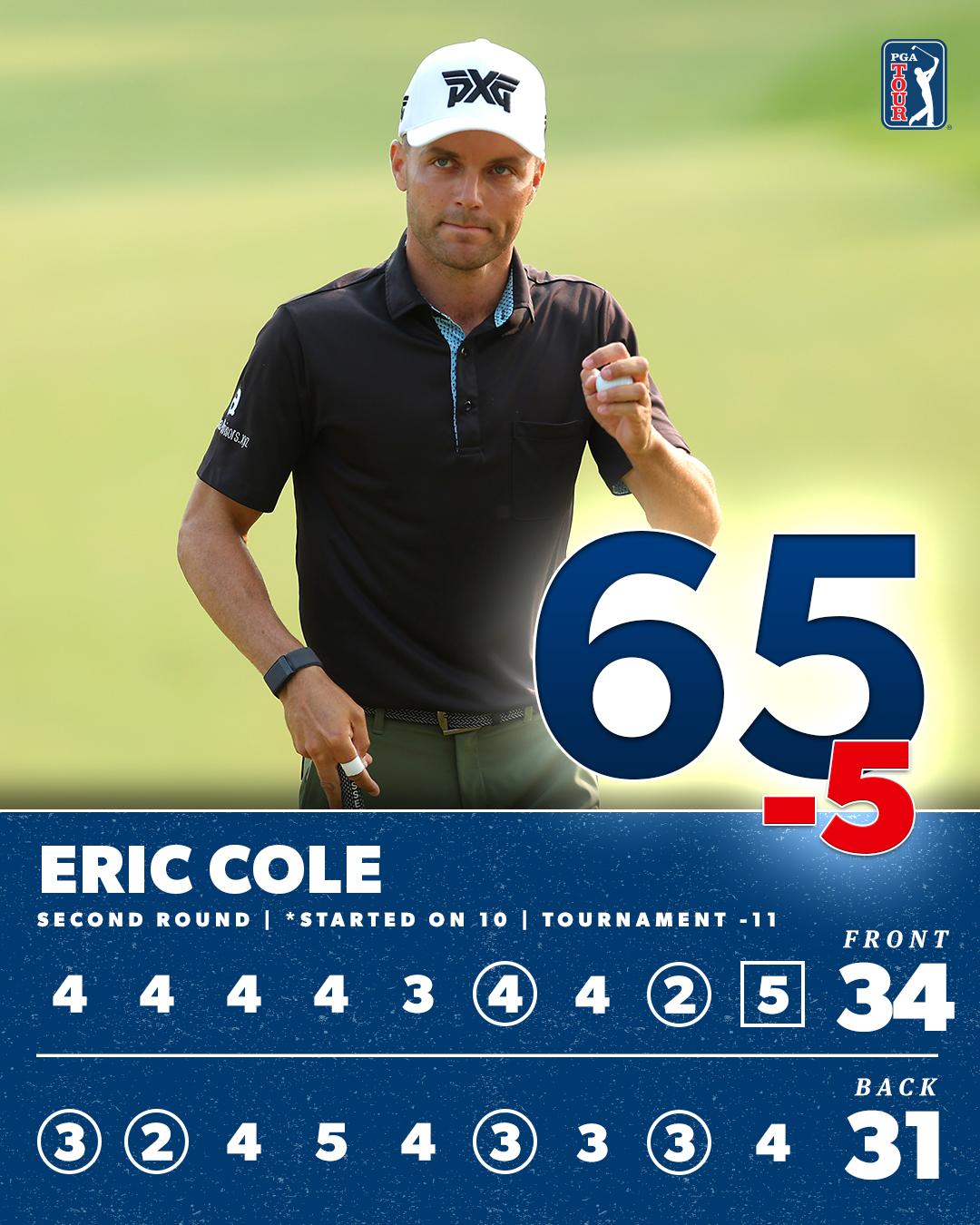 PGA TOUR on Twitter: "Climbing to the top ☝️ Eric Cole ends his day with solo second ...