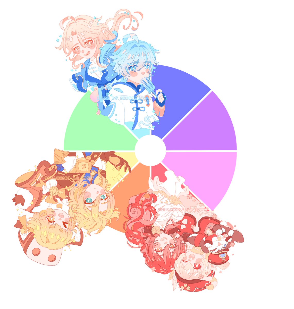 「💙Chongyun & Yanqing!💙 Give me a Purpl」|Chunn 🍊 (⌯' '⌯)のイラスト