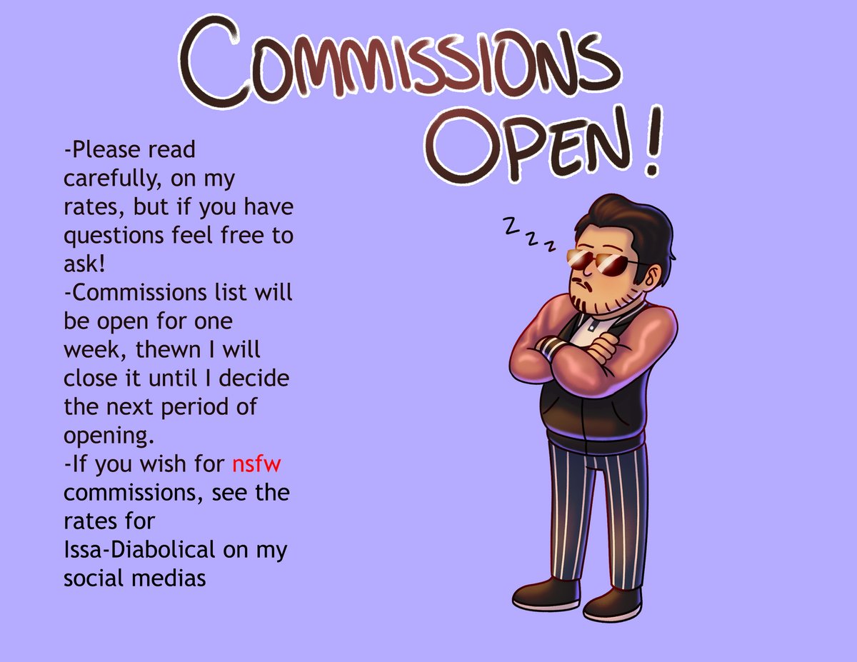 Issabolical on Twitter: "**COMMISSION ARE OPEN** I will keep this open for ONE WEEK to accept ...
