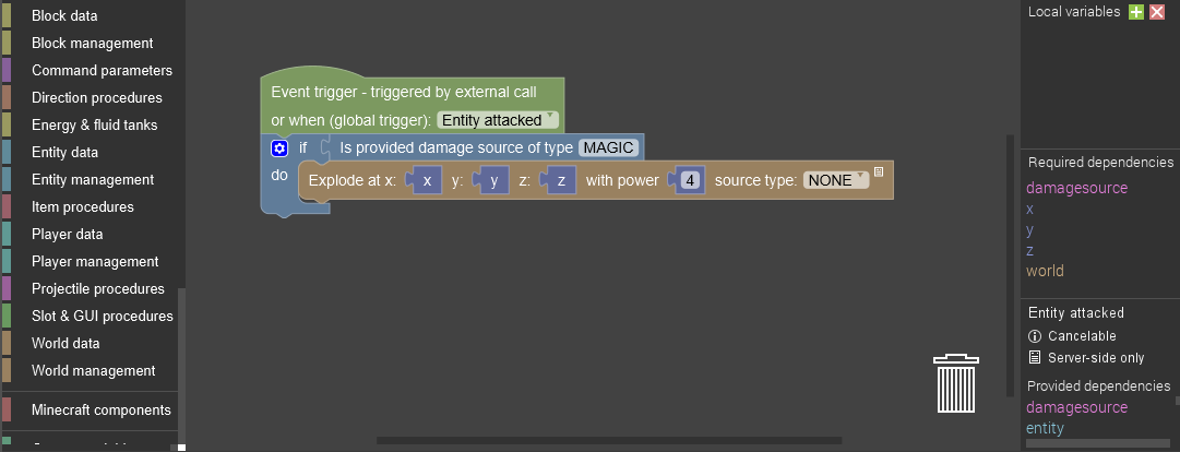Pylo on Twitter: "#MCreator 2023.3 will add support for damage source dependency and checks ...