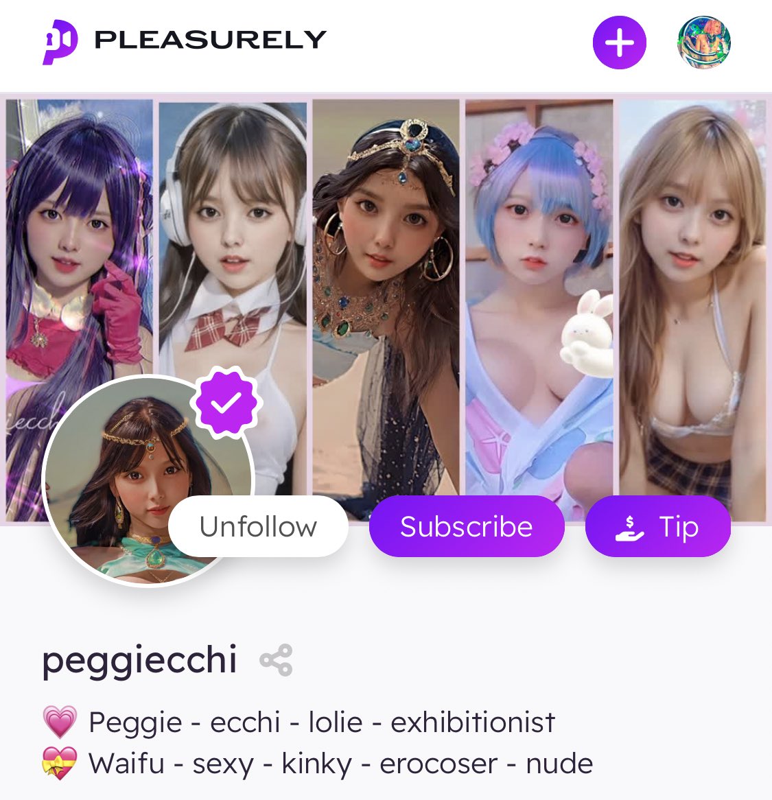 PolyAnnie 💜 on Twitter: "Creative & sexy Waifu Princess 🫶🏼 @peggiecchi https://app.pleasurely ...