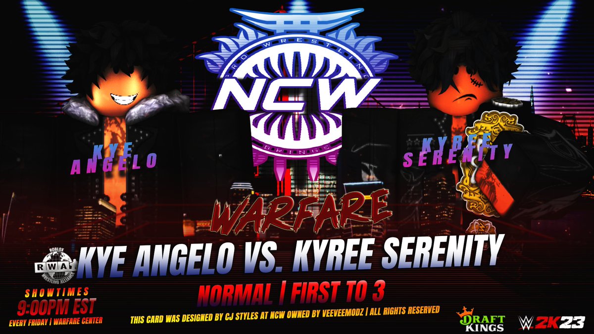 NCW ON TWITCH on Twitter: "NCW WARFARE ON TWITCH TONIGHT 9 PM EST MATCHES FOR TONIGHT FORMER NCW ...