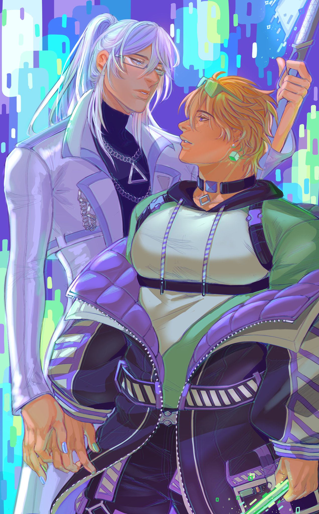 echo🌼 on Twitter: "commission for @ferretisms 💙💚💜🤍 https://t.co/SFNIJJjw4U" / Twitter