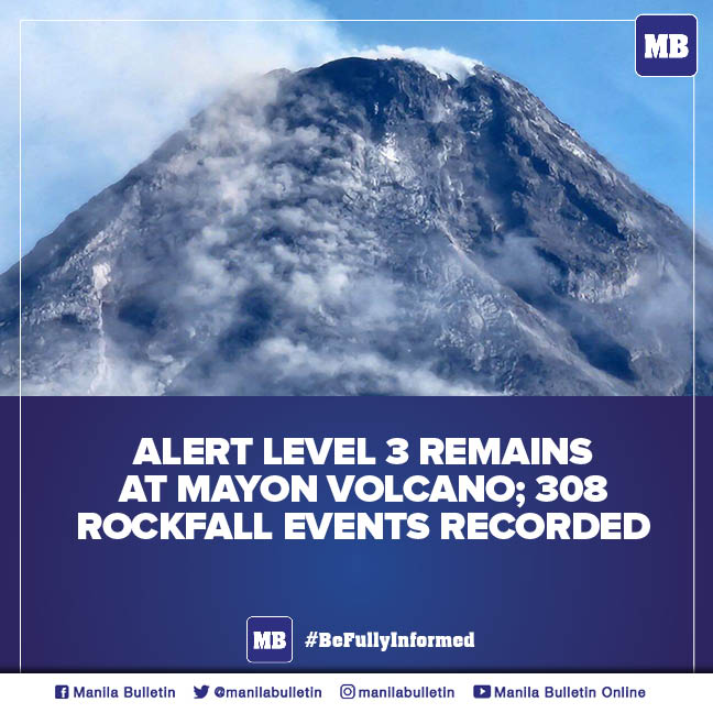 Manila Bulletin News on Twitter: "The restive Mayon Volcano remains at alert level 3 due to a ...